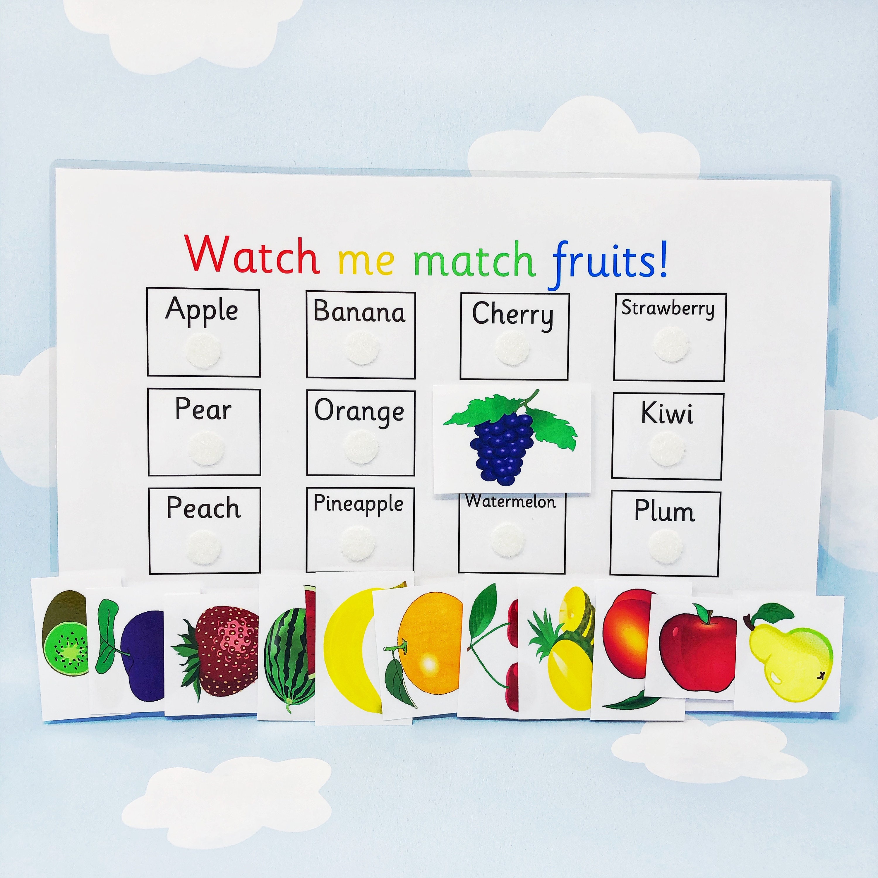 Fruits Learning Sheet Busy Book Activities Preschool Worksheet Toddler ...