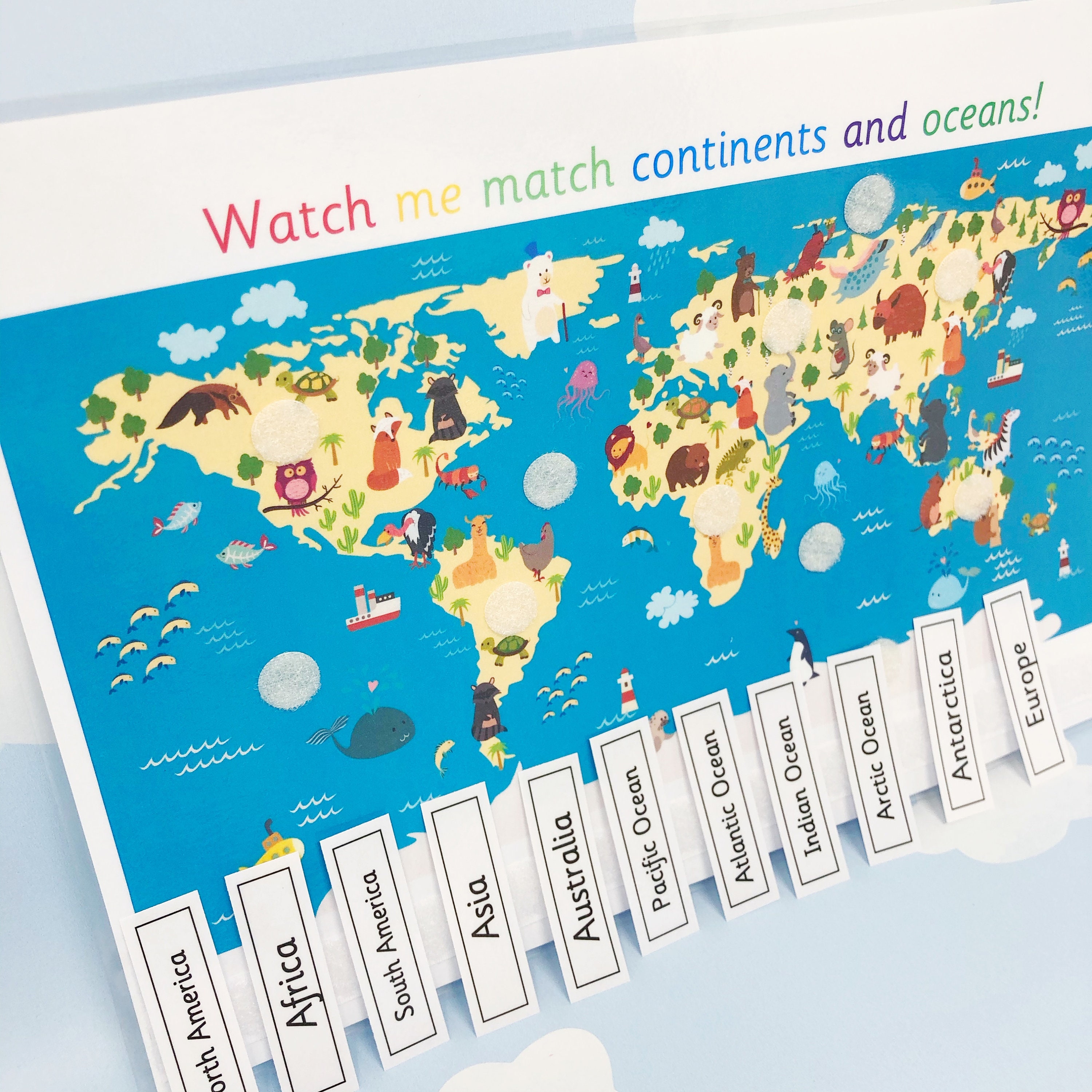 World Map - Continents and Oceans - Learning Sheet - Geography - KS1 ...