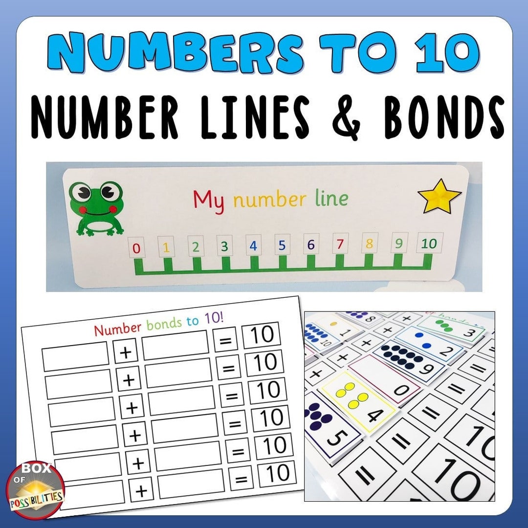 Number Line and Number Bonds to 10. - Etsy