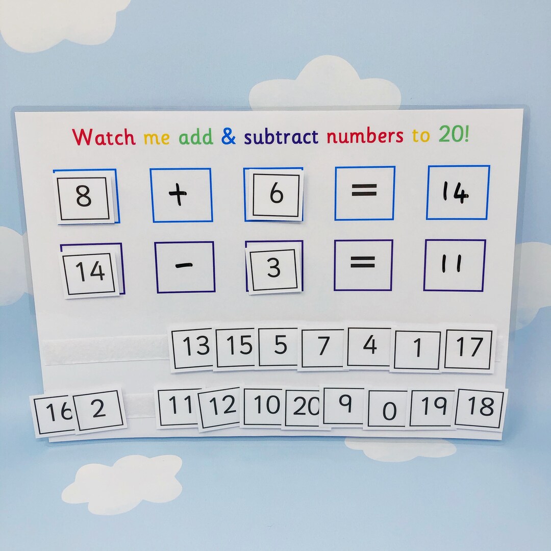 Add and Subtract Numbers to 20 - Learn Numbers - Learning Sheet ...