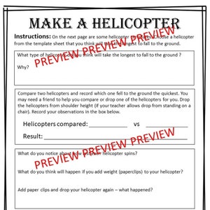 Paper Plane Math Activity & Paper Helicopter Activities. Fun Maths ...