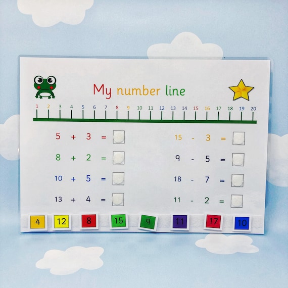 Number Line to 20 Maths Sums Learning Sheet KS1 Year | Etsy