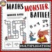 Multiplication Maths Board Game: Monster Battle! (one X One Digit & Two ...