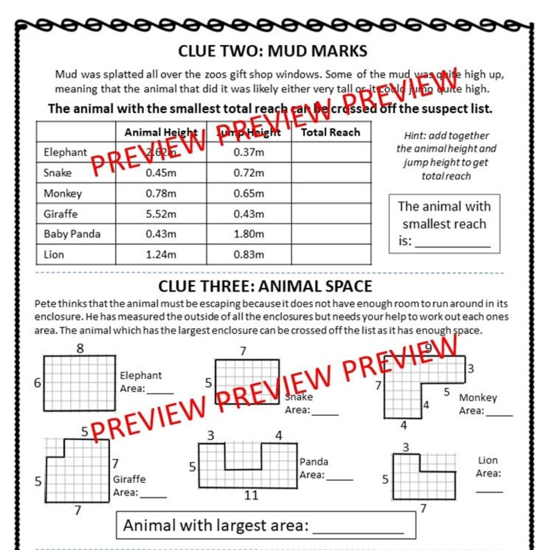 CSI Maths: Zoo Madness - Use Math to Discover Which Animal Keeps ...