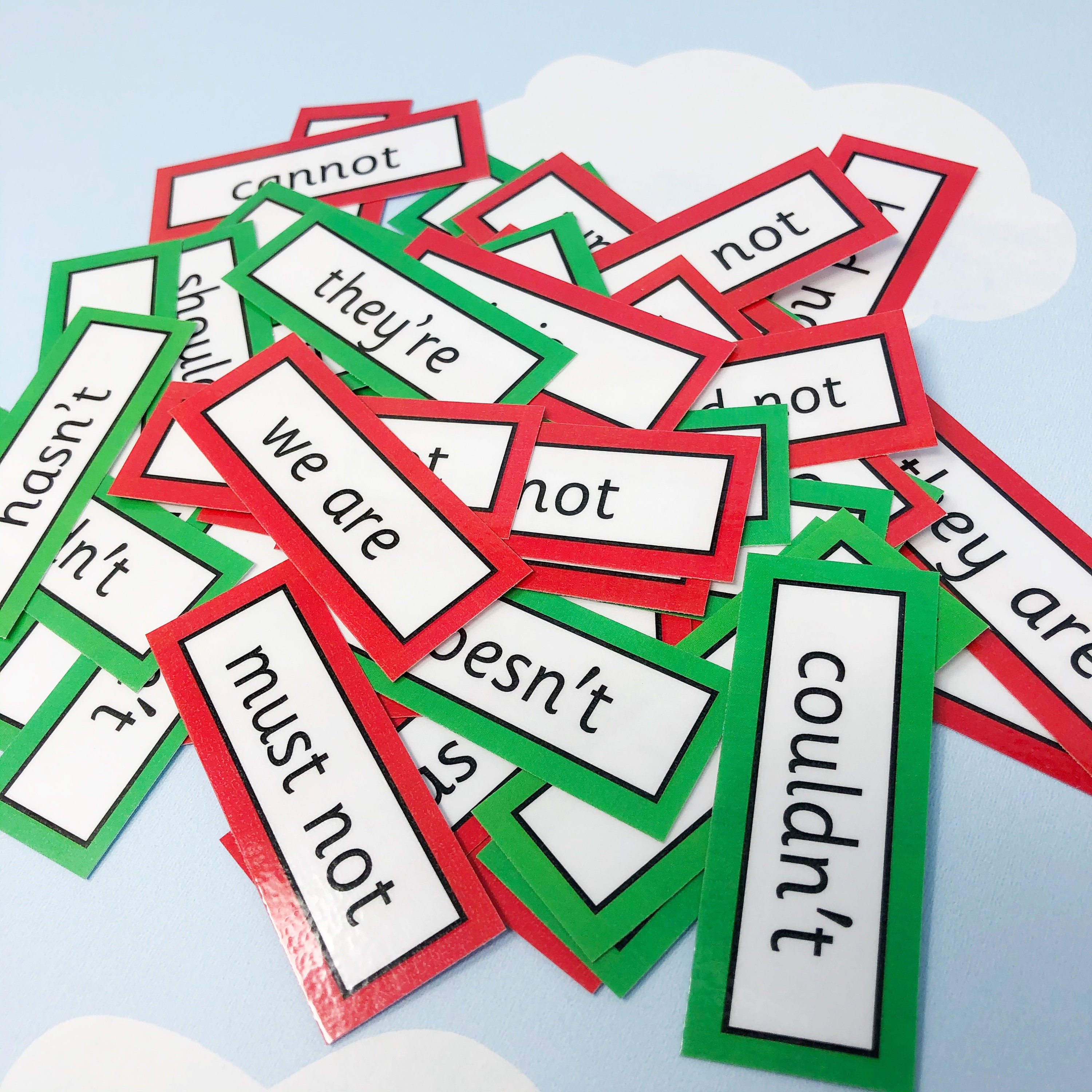 Contraction Flashcards - Learning Cards - School Words - Phonics ...