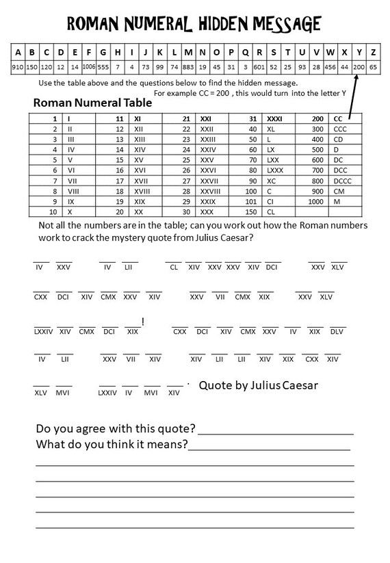 Roman Numerals Puzzle