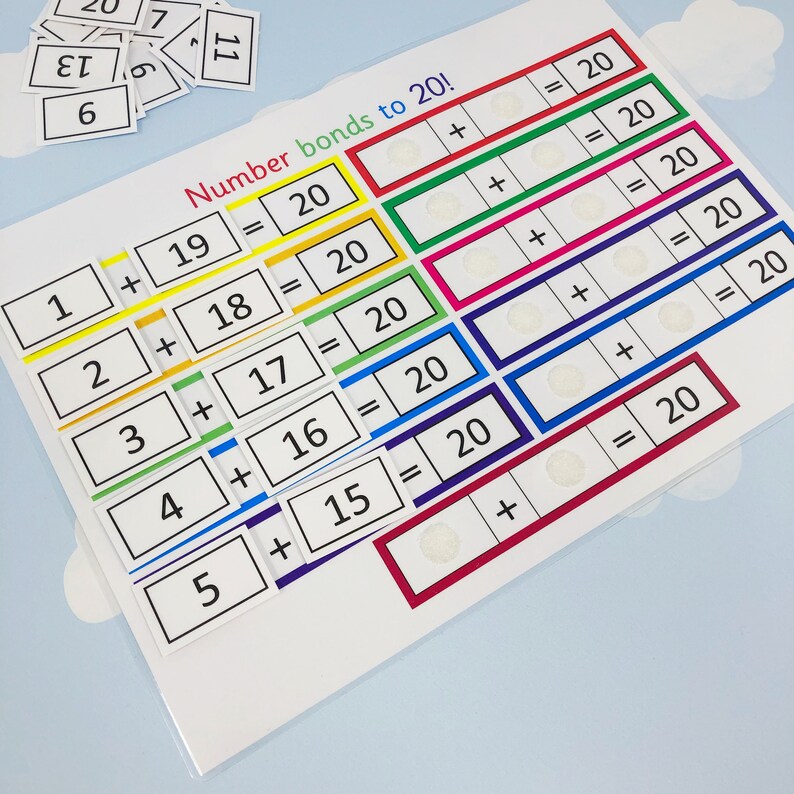 Number Bonds to 20 Learning Sheet: KS1 Maths (printable PDF) - Etsy