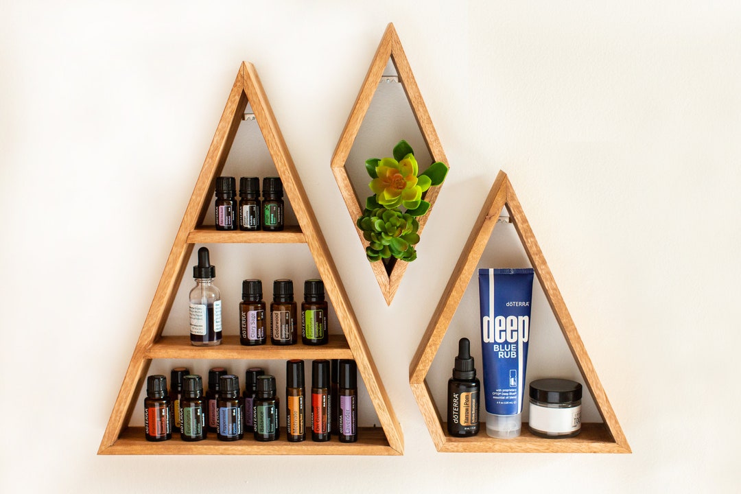 Essential Oil Shelf - Essential Oil Storage, Apothecary Wood Floating ...