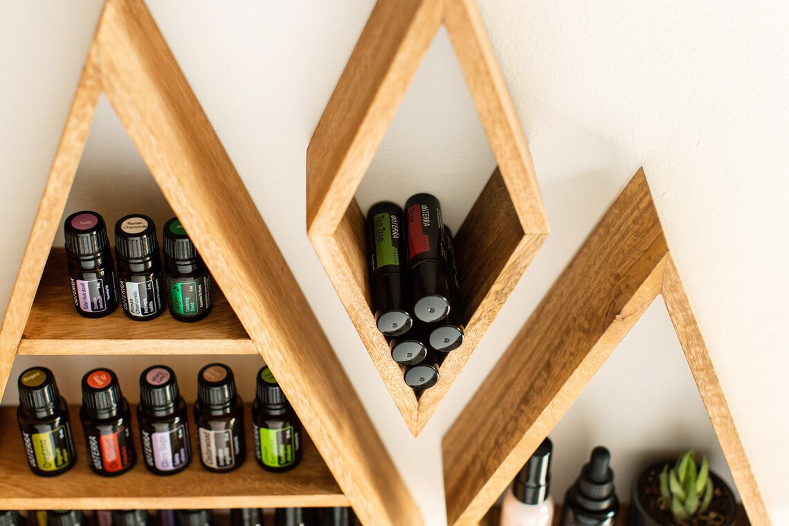 Essential Oil Shelf Essential Oil Storage Apothecary Wood - Etsy