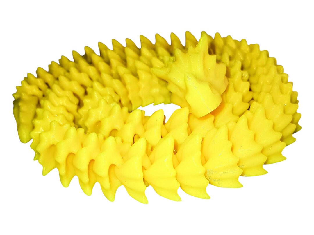 3D Printed Dragon Snake Yellow to Green Glow in the Dark - Etsy