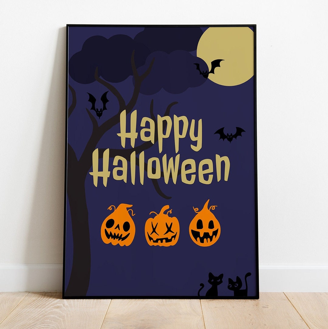 Happy Halloween Printable Poster Printable Wall Art - Etsy