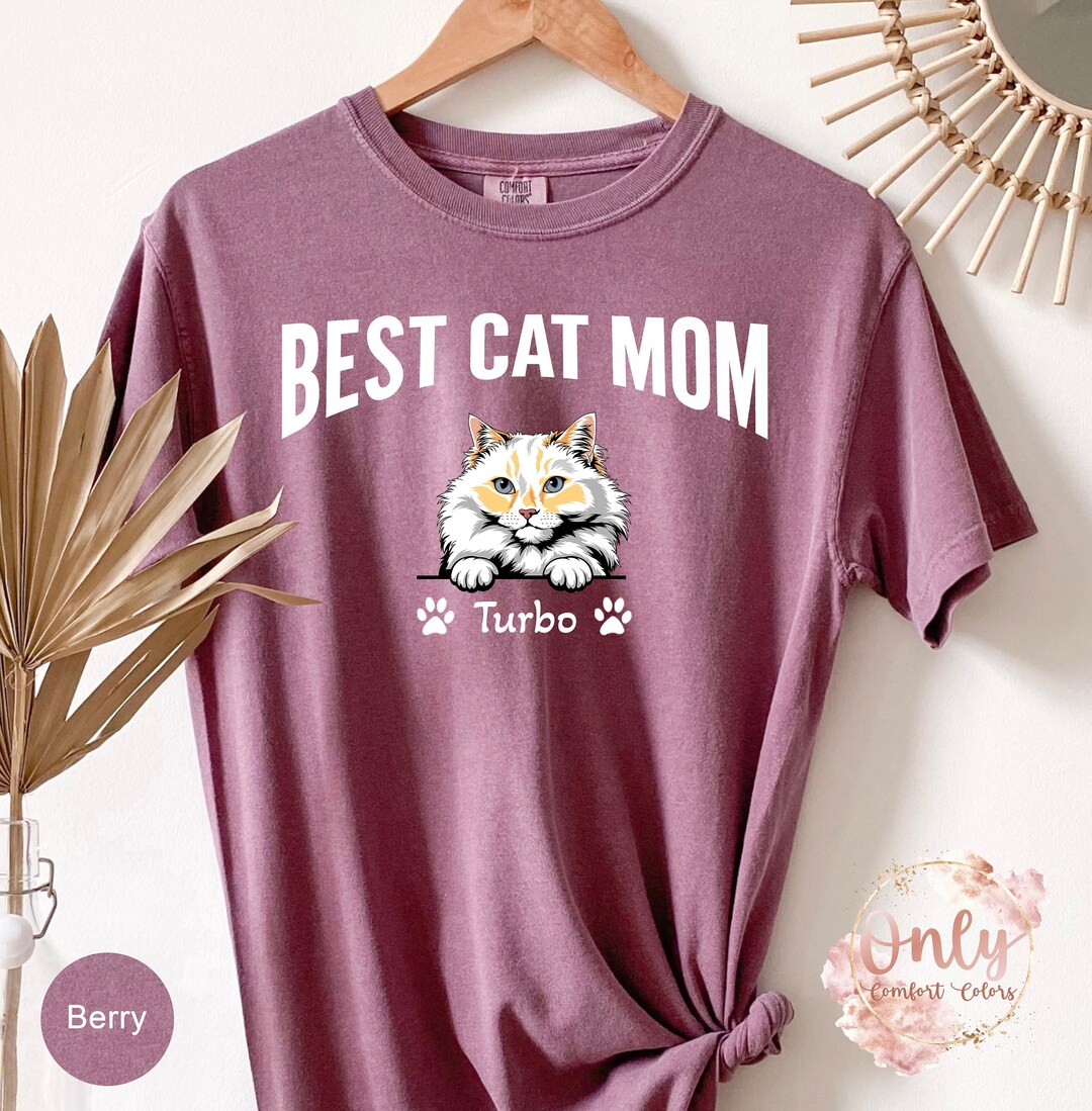 Best Cat Mom Shirt, Comfort Colors Shirt, Custom Cat Mom Shirt, Cat ...