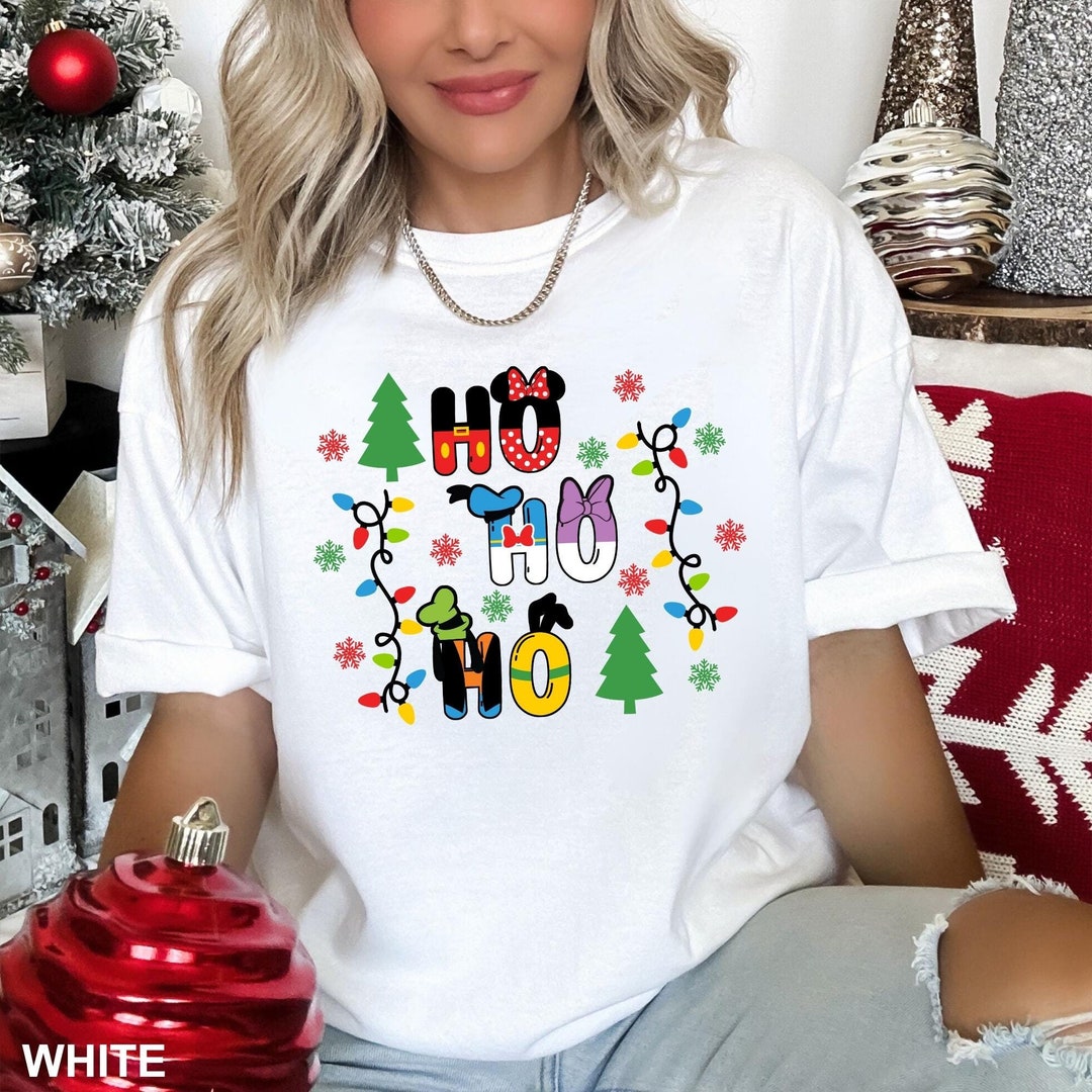 Disney Ho Ho Ho Christmas Shirt, Comfort Colors Disney Shirt, Disney ...