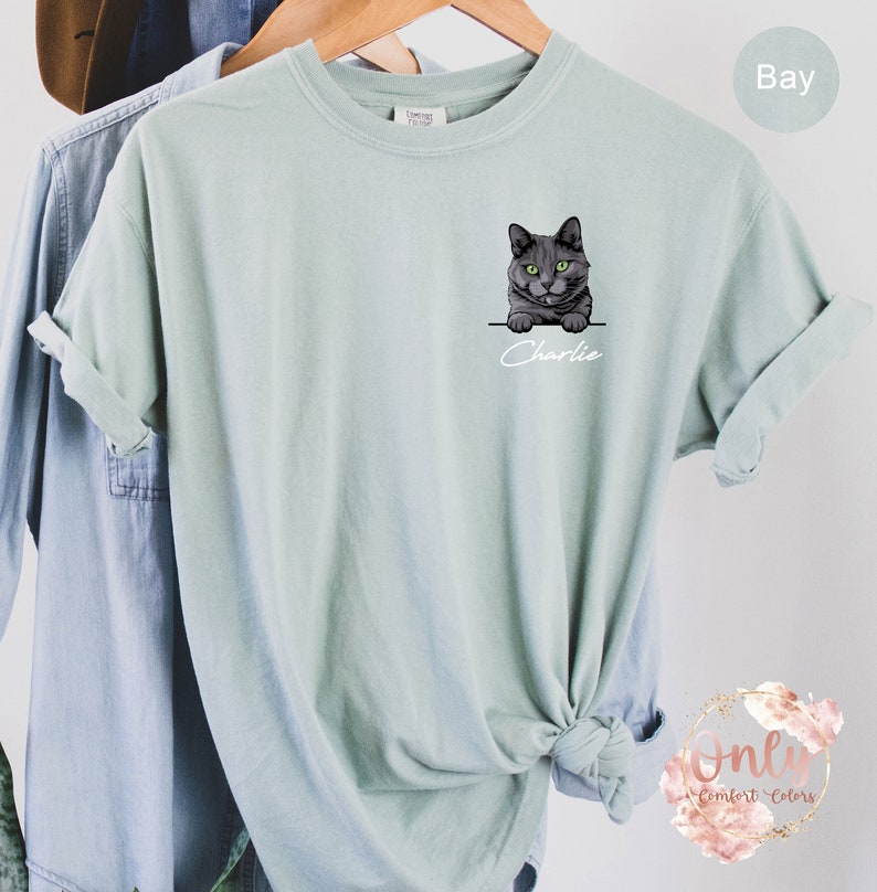 Custom Cat Shirt Comfort Colors Shirt Personalized Cat - Etsy