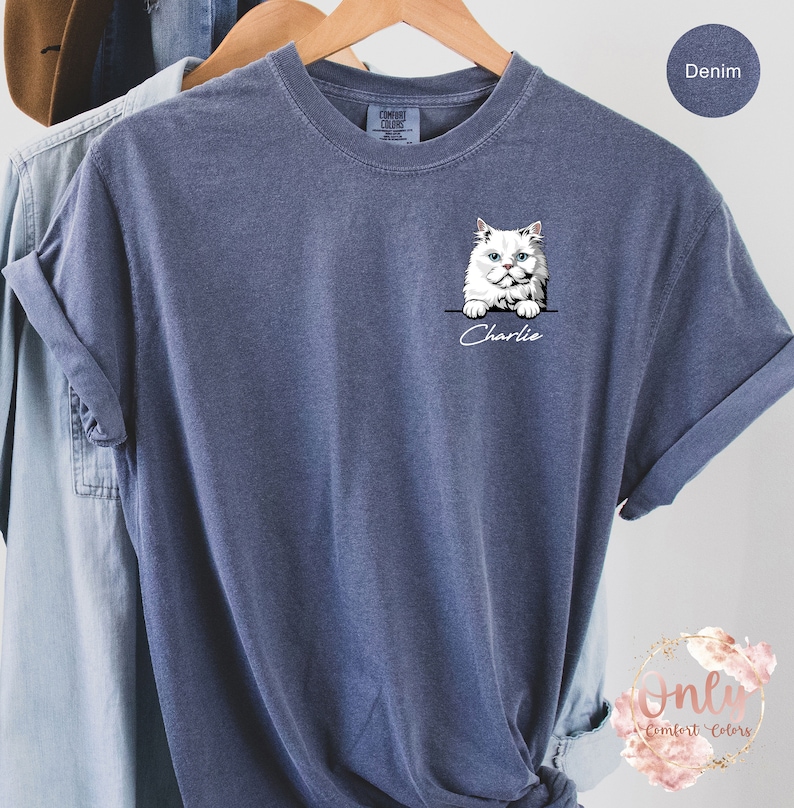 Custom Cat Shirt Comfort Colors Shirt Personalized Cat - Etsy