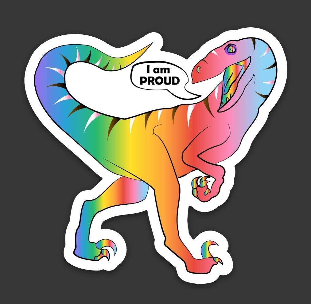 LGBTQ Pride Raptor autocollant dinosaure arc-en-ciel - Etsy France