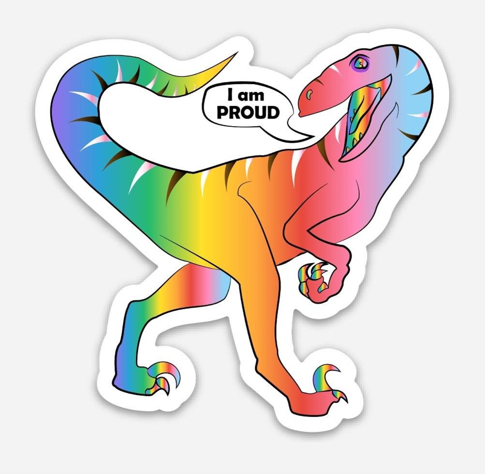 Etiqueta lgbtq Pride Raptor dinosaurio arco iris lindo | Etsy