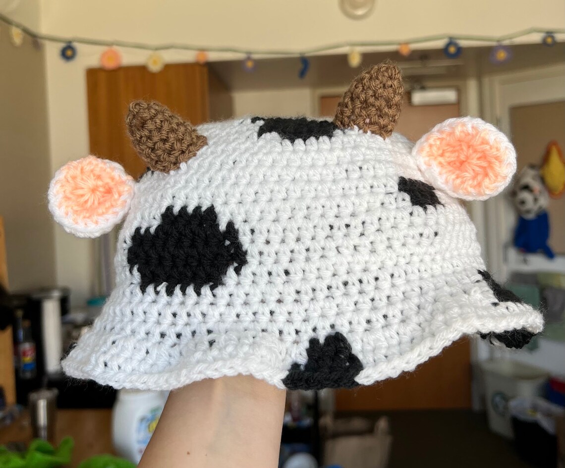 Cow Bucket Hat Crochet Pattern - Etsy