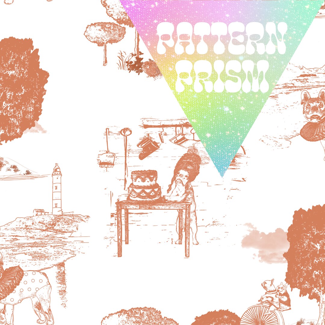 Victorian Frenchies Toile De Jouy Seamless Pattern for Fabric and ...