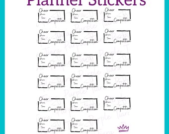 Cheer Stickers Journal Black Notebook or Planner set of 20 Cheer Script ...