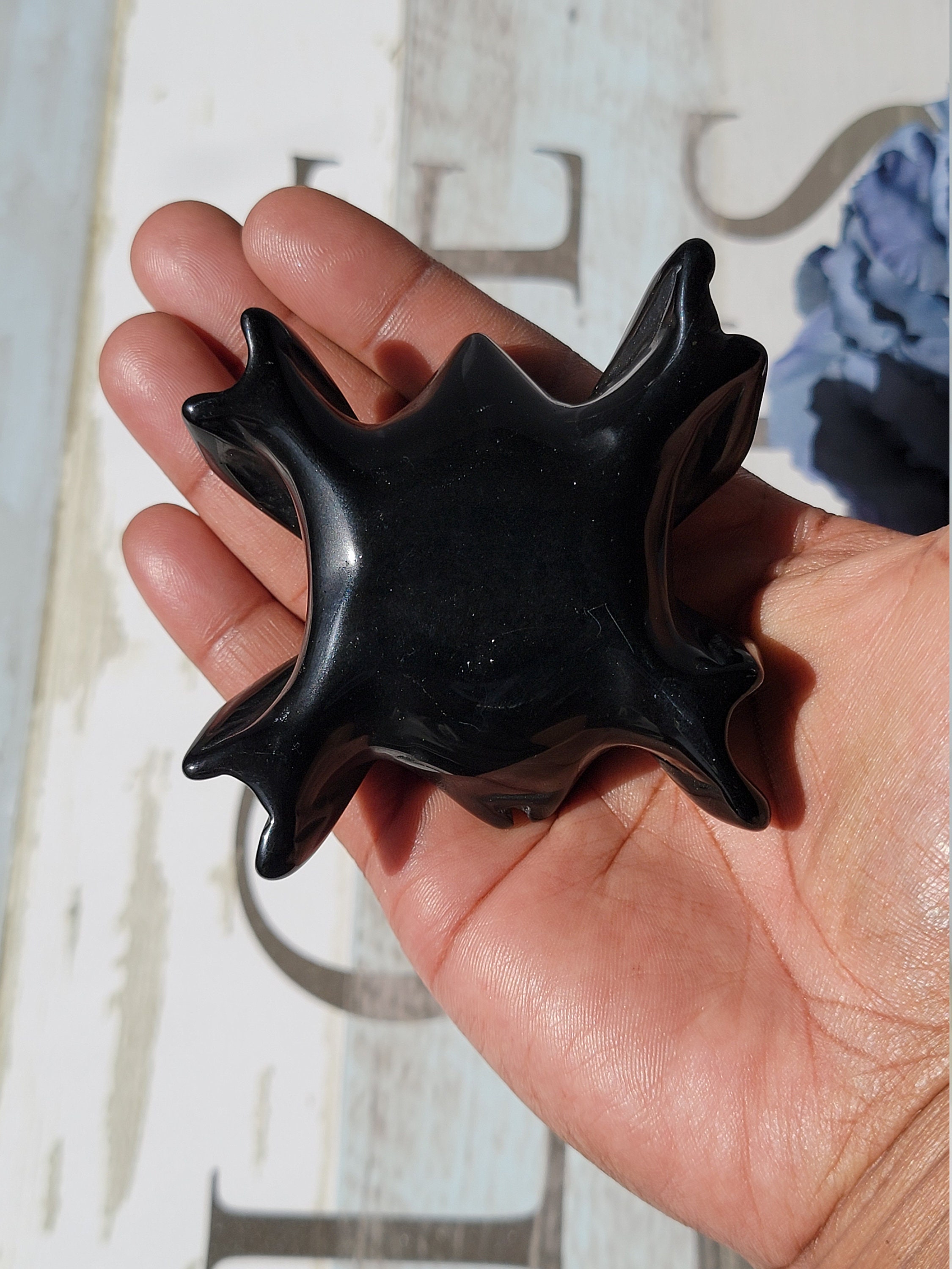 Beautifully Carved Black Obsidian Spider/ Cleanse and Ground - Etsy