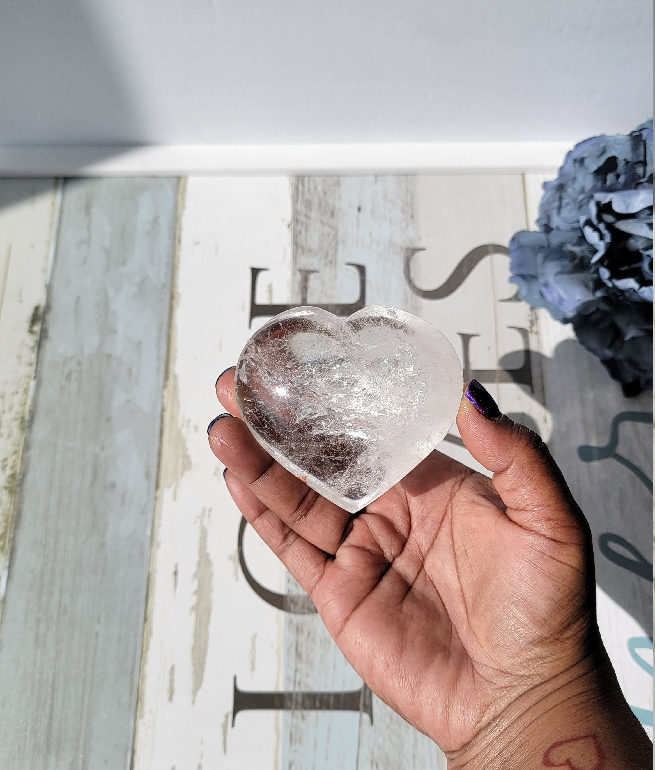Gorgeous Clear Quartz Hand Carved Heart! /from Brazil, Dispels ...