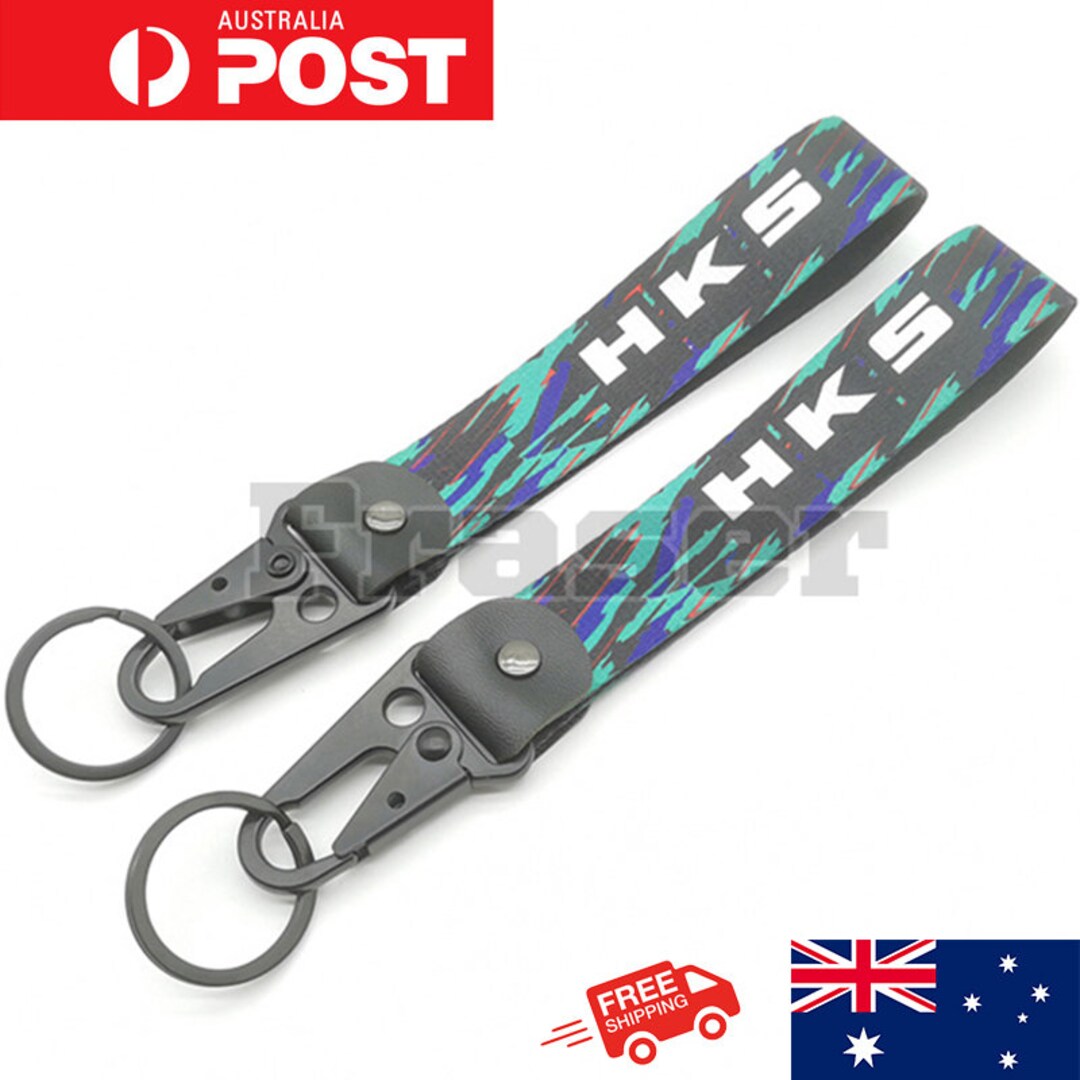 HKS JDM Style Car Street Racing Rally Large Keychian Wrist Strap Biker ...