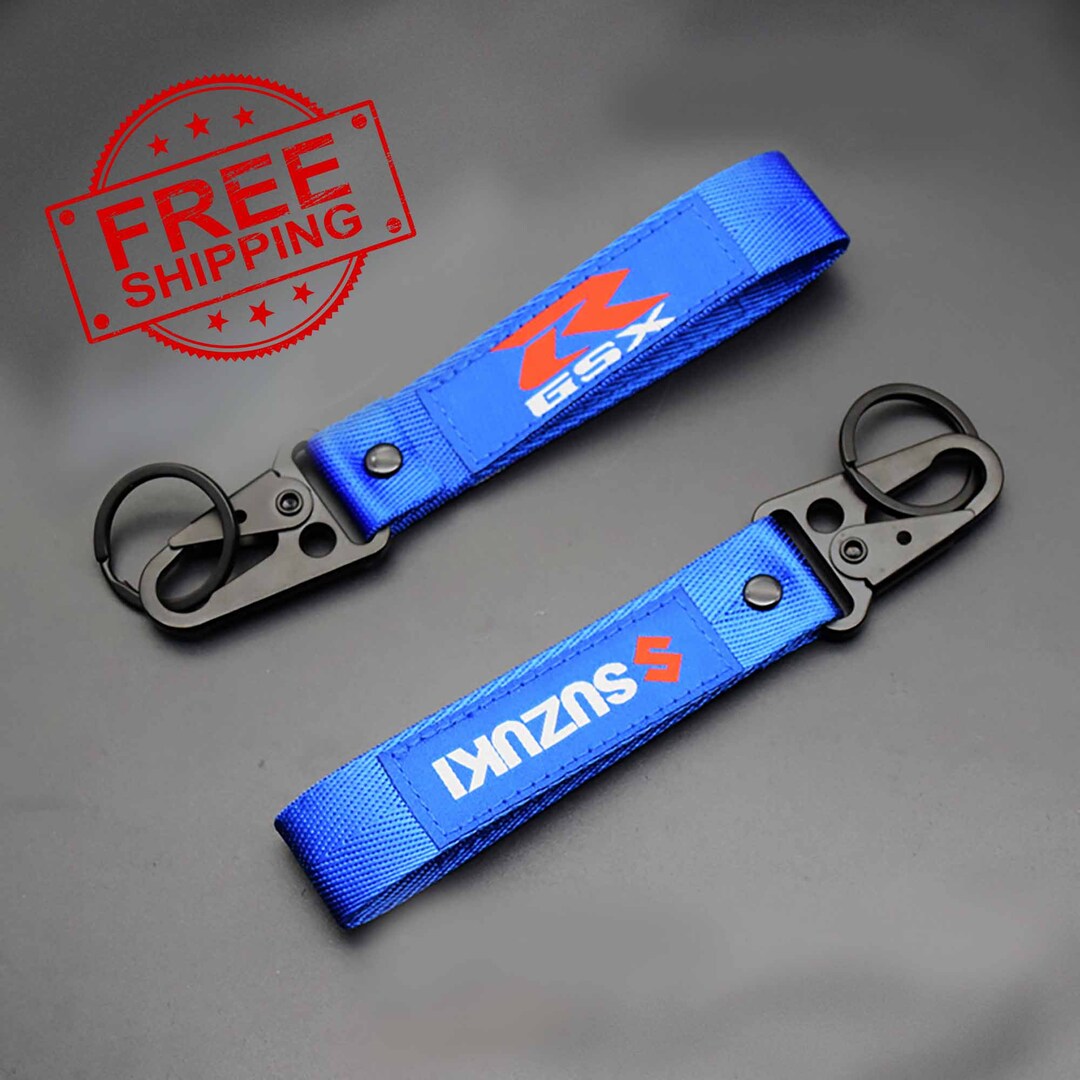 1pc SUZUKI GSX-R Black/ Blue Keychian With Free Number Tag Biker ...