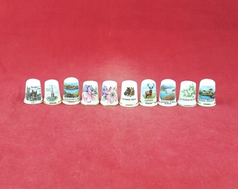 Vintage Thimble Collection Thimble Shelf 24 Souvenir Thimbles VGC - Etsy