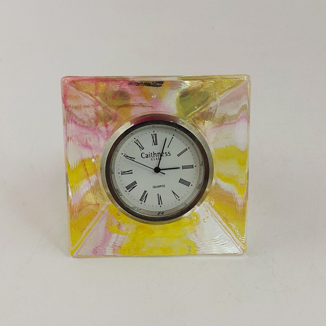 Caithness Glass Paperweight Pyramid Quartz Clock 68TF - Etsy