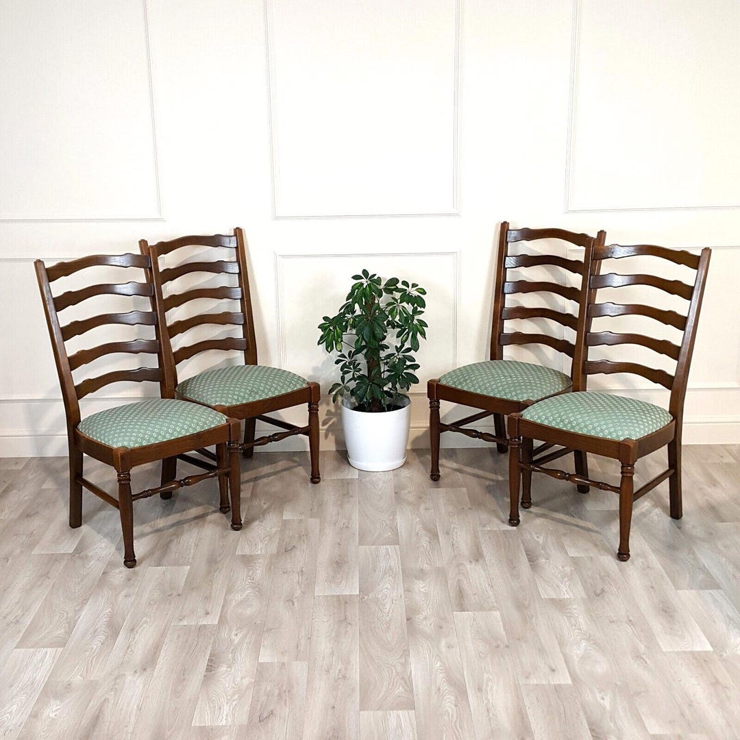 Four Modern Oak Ladderback Dining Chairs F173 - Etsy