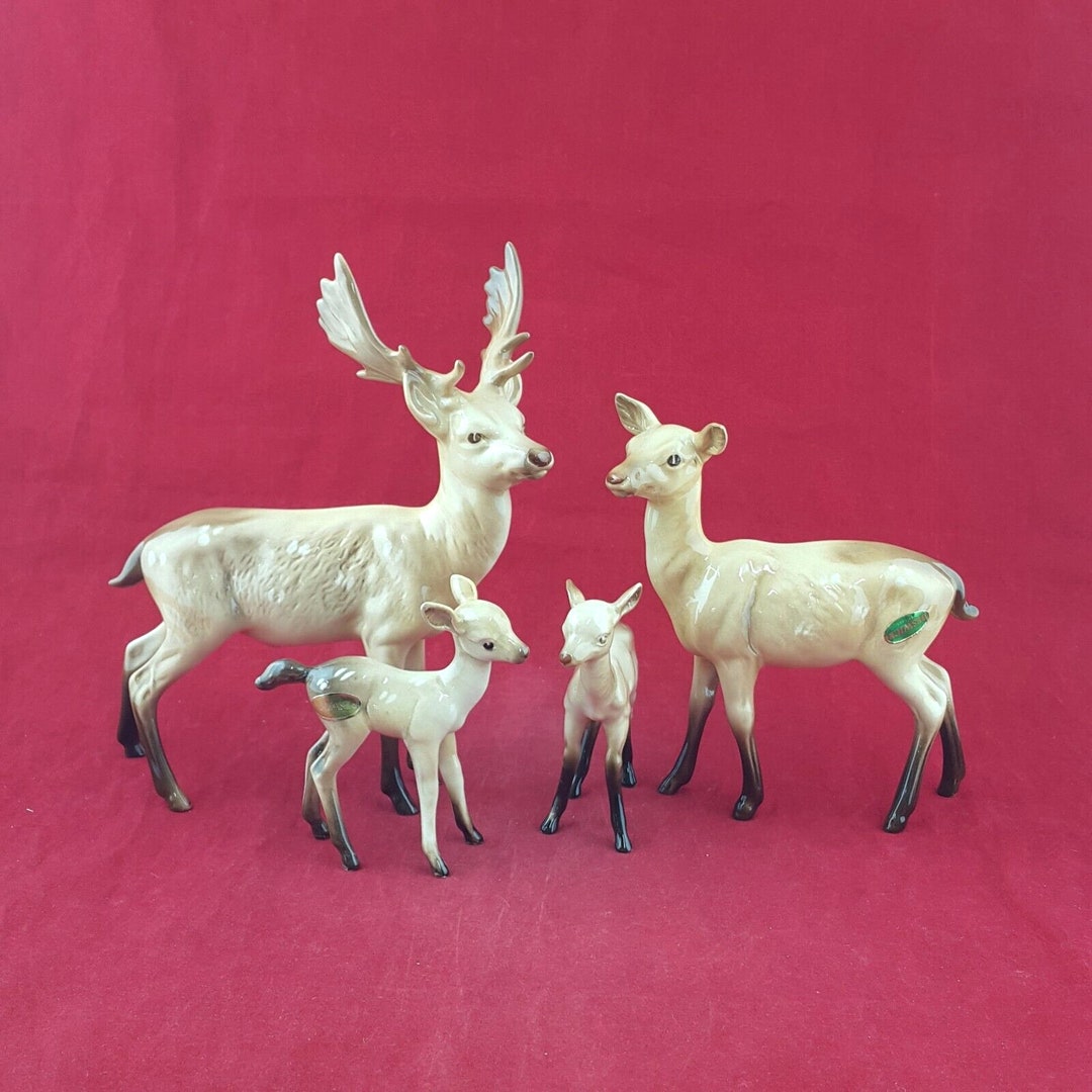 Beswick Deer Family Stag 981 Doe 999A & Two Fawn 1000B 7240 BSK - Etsy UK