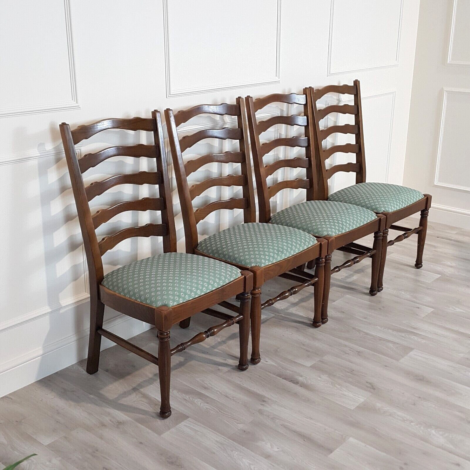 Four Modern Oak Ladderback Dining Chairs F173 - Etsy