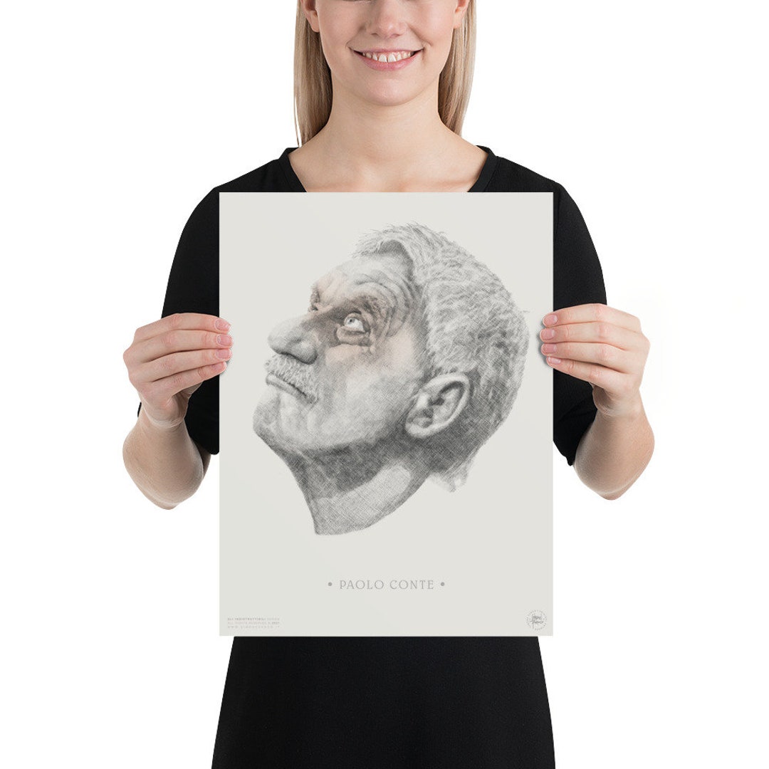 Paolo Conte Portrait Illustration High Quality Printing Artwork on ...