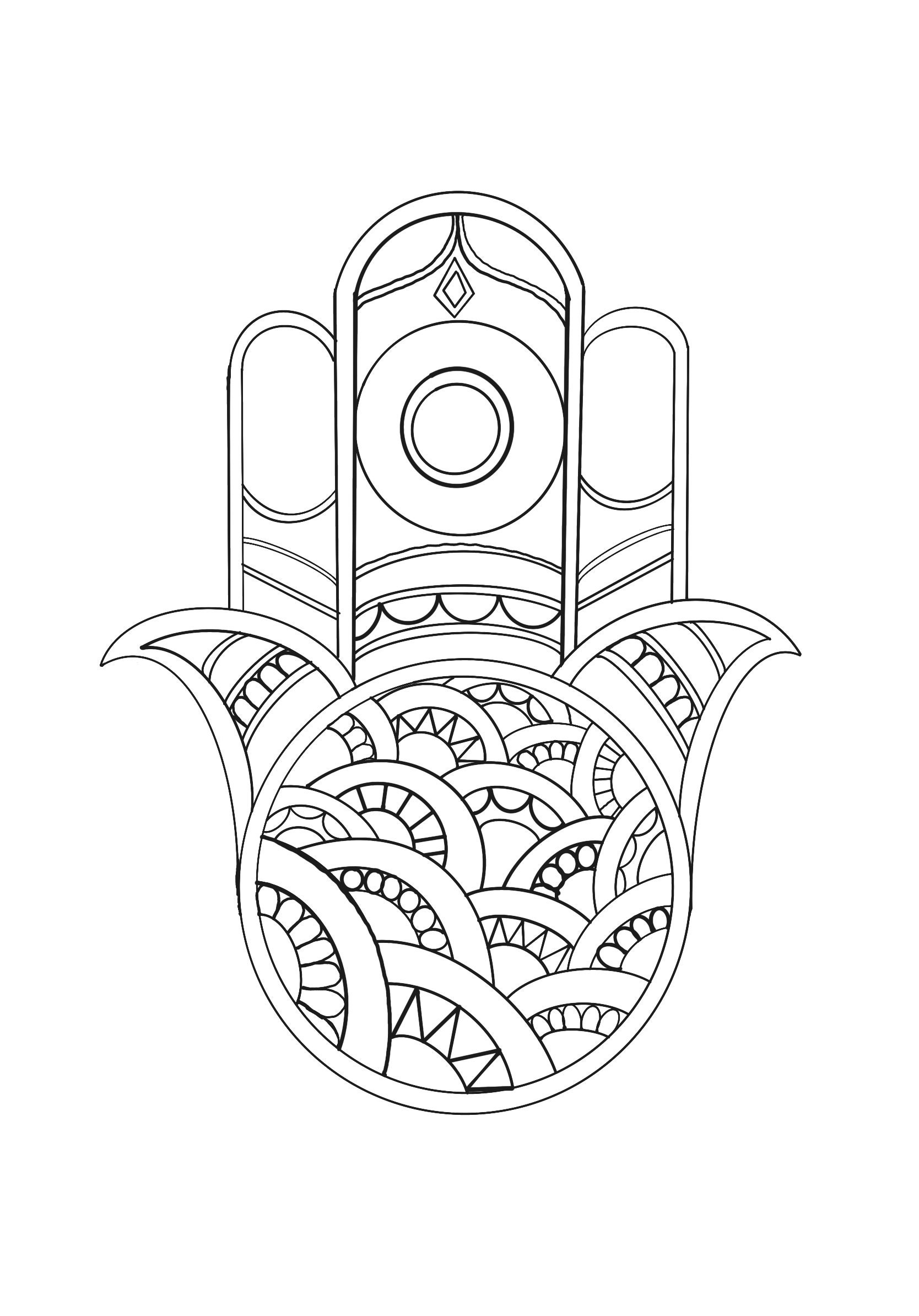 Hamsa Hand Colouring - Etsy