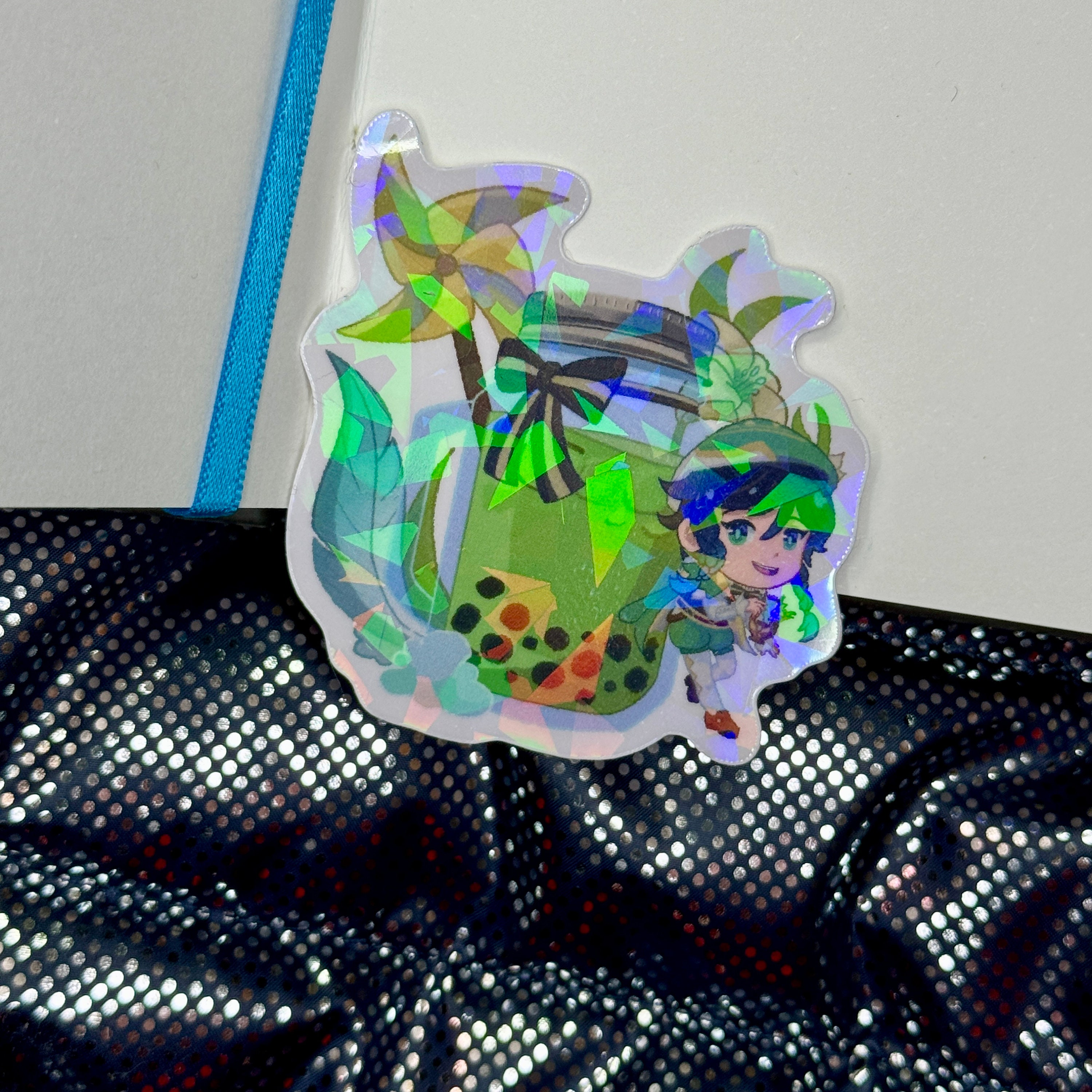 Genshin Impact Boba Tea Holographic Waterproof Stickers Hu Tao Zhongli ...