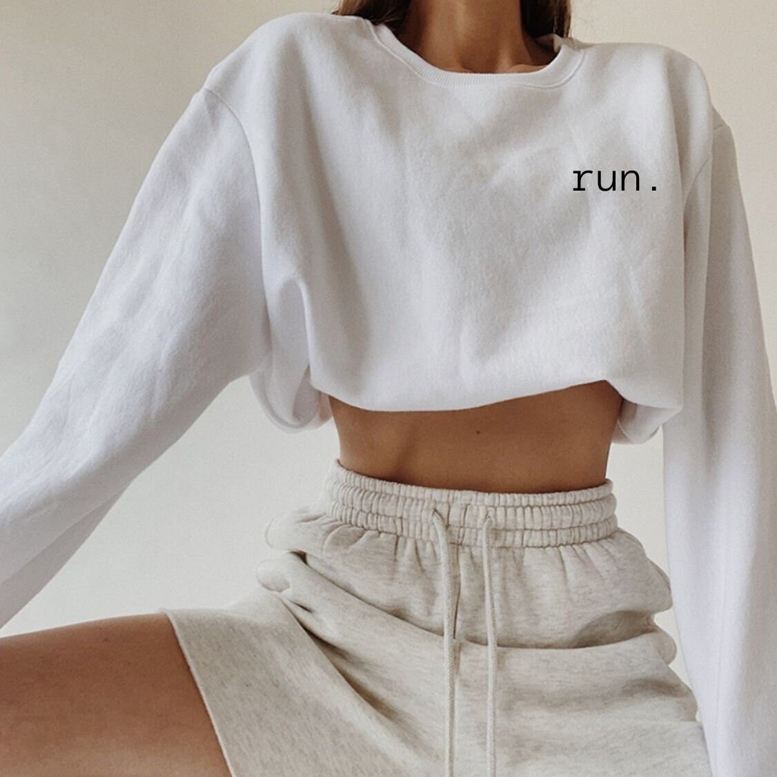 Run Sweatshirt Premium Women Sweatshirt Minimalist Running Oversized ...