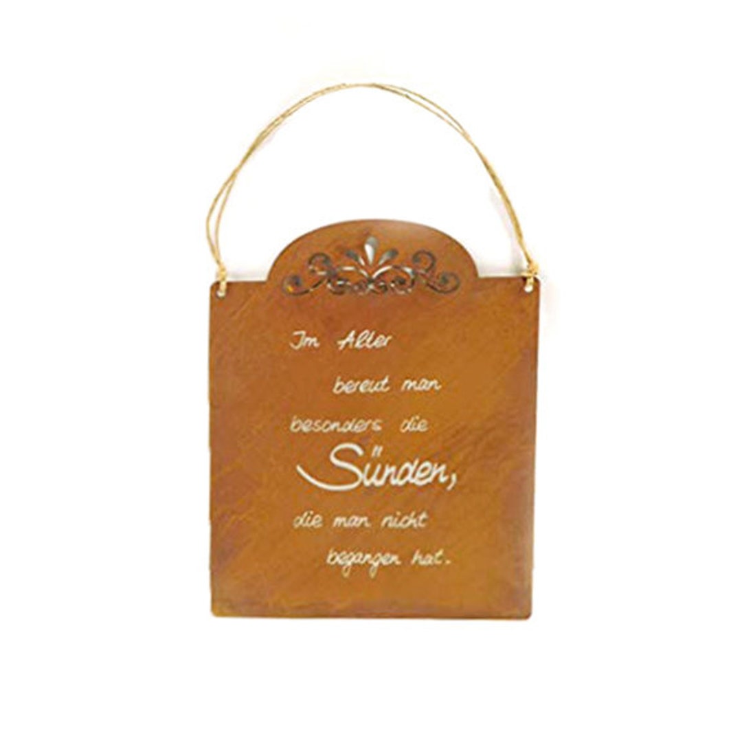 Metal Sign Patina Old Metal Door Sign Metal Hanger Slogan Board Sign ...