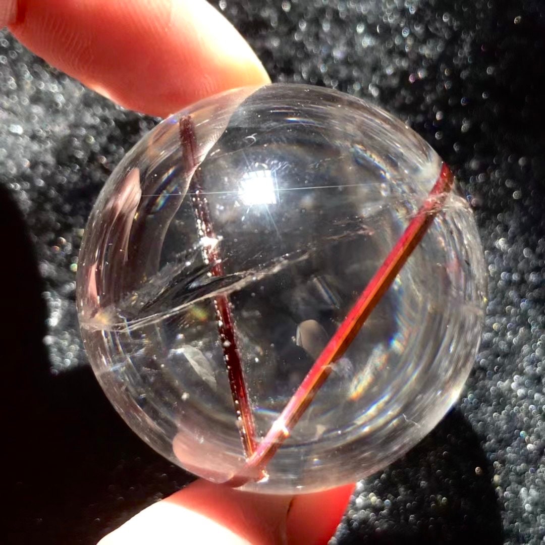Red Rutile in Quartz Sphere, Bronze Copper Rutilated Quartz, Bronze ...