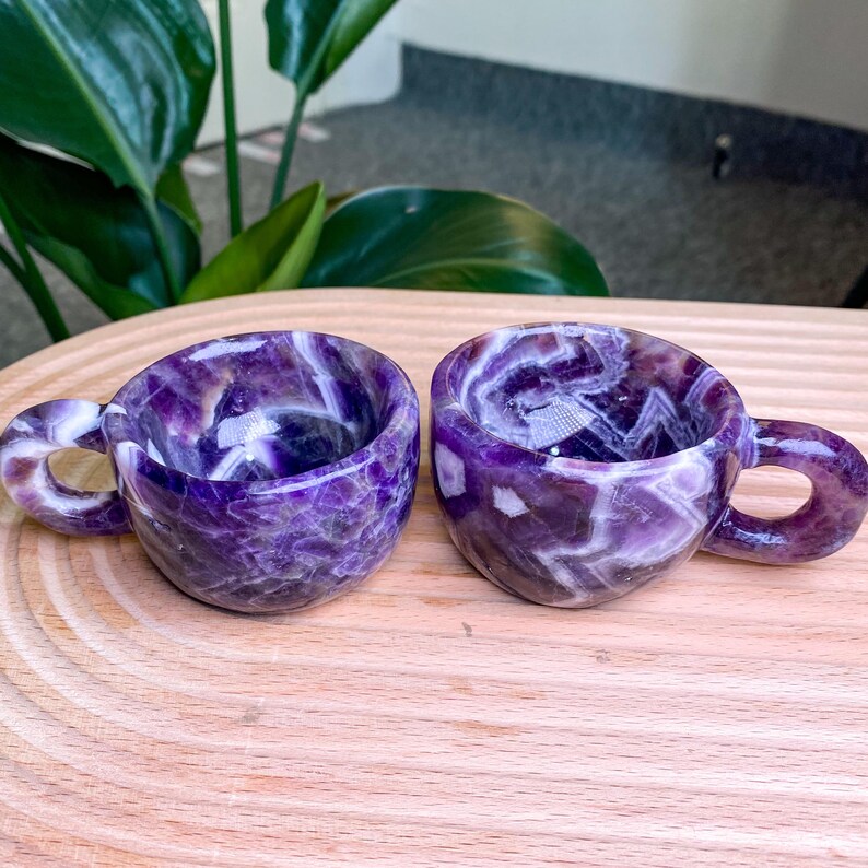 Hand Carved Dream Amethyst Crystal Coffee Cup, Healing Home Decor - Etsy