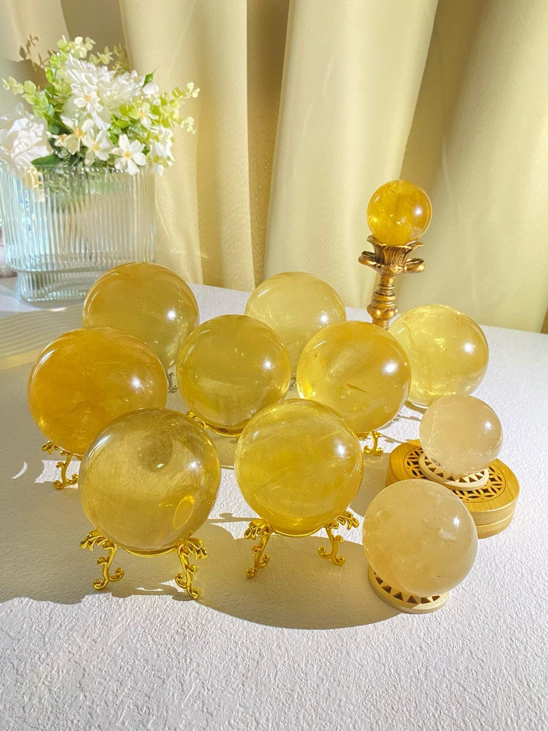 Honey Calcite Sphere, Yellow Calcite Sphere, Healing Gemstone, Home ...