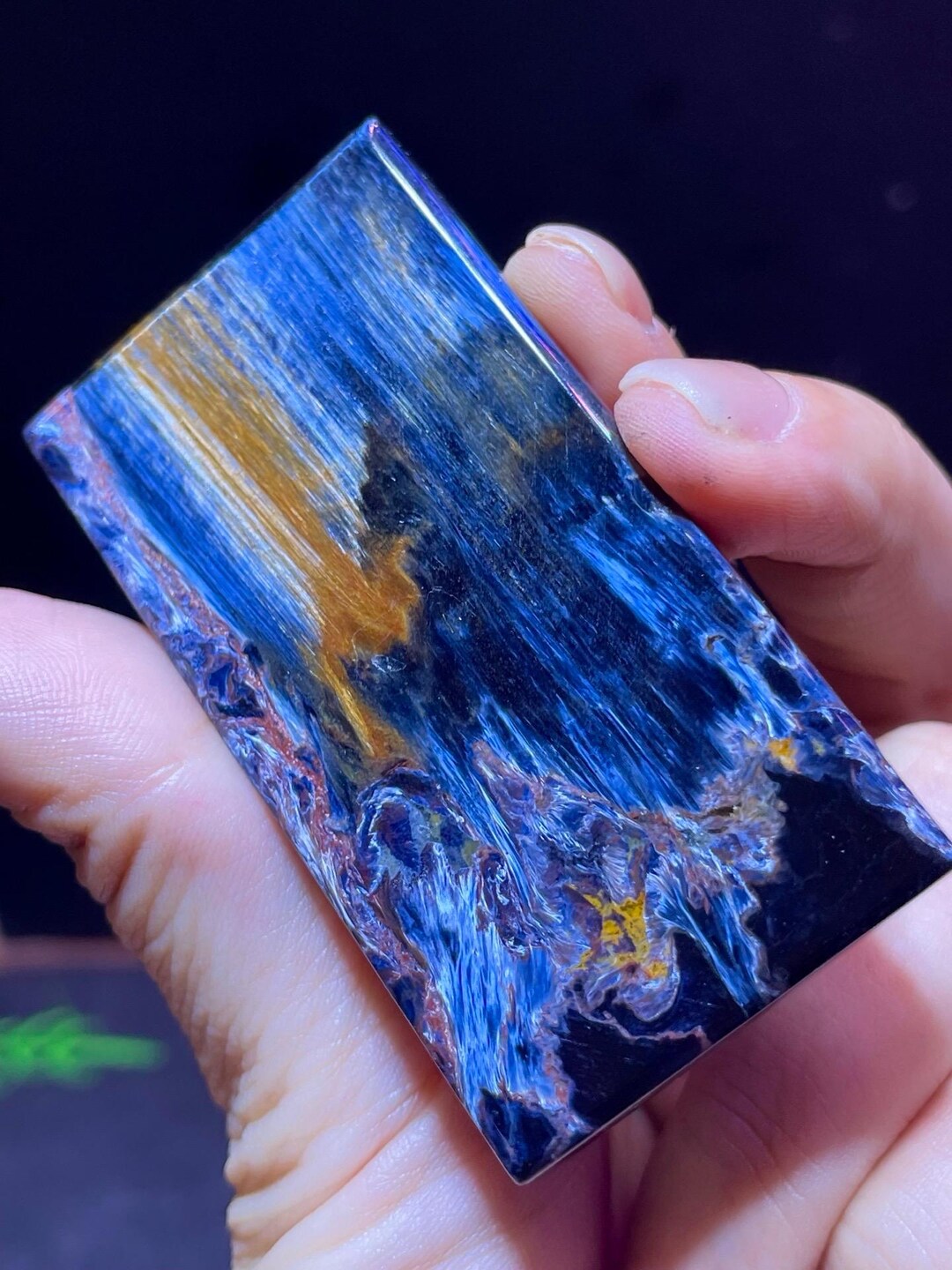 Rare Natural Blue Fire Pietersite Cube Cabochon, High Quality ...