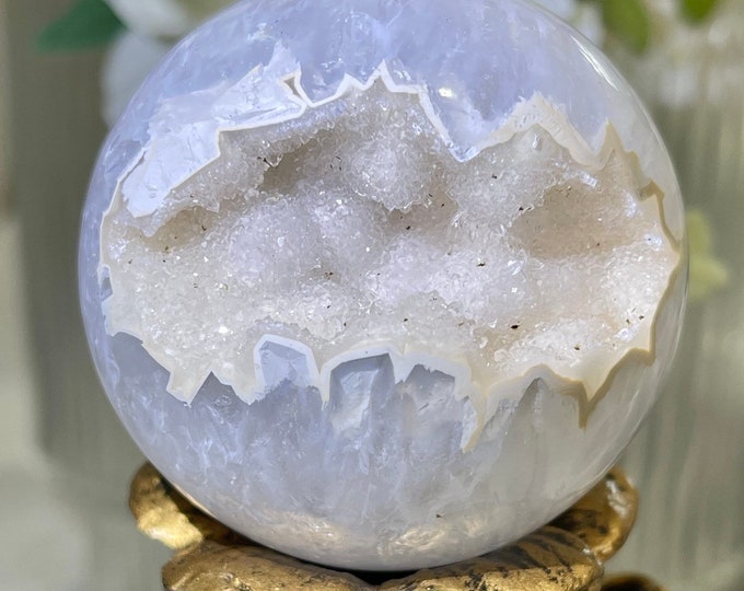 Gorgeous Polished Brazilian Agate Sphere, Amethyst Geode Sphere ...