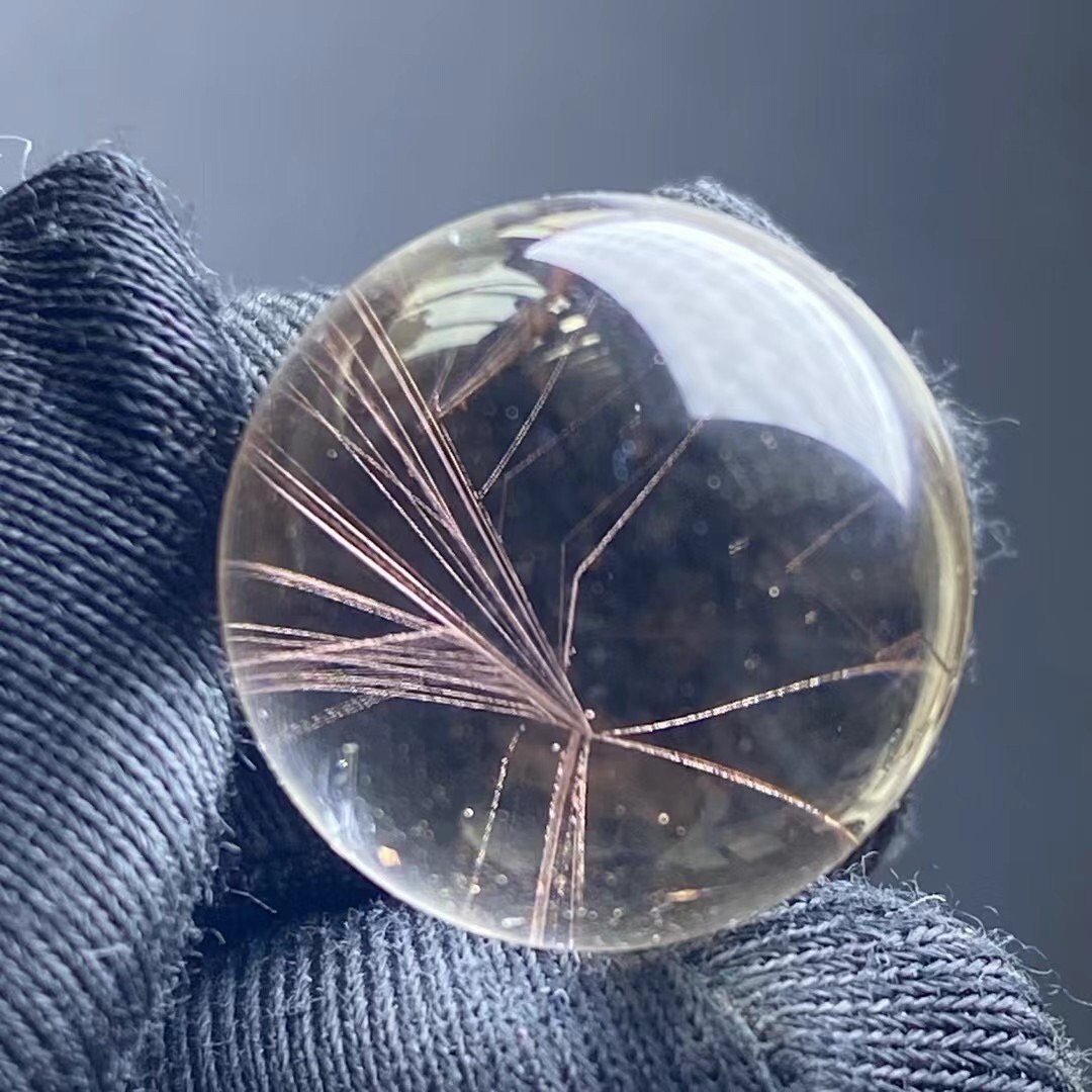 Natural Red Needles Quartz Crystal Sphere, Gemstone Pendant, Angel ...