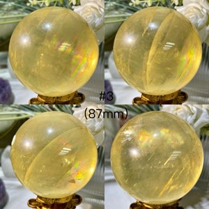 Honey Calcite Sphere, Yellow Calcite Sphere, Healing Gemstone, Home ...