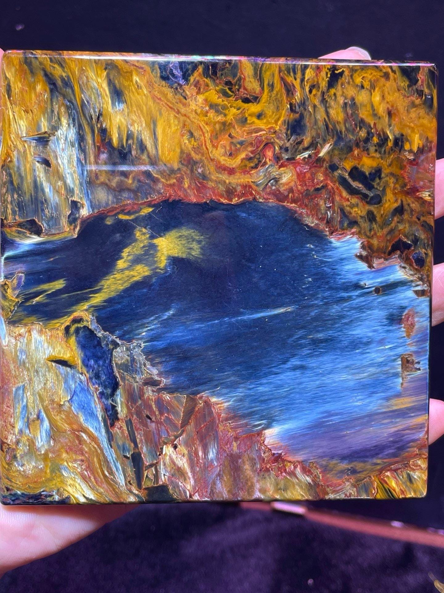 Rare Natural Blue Fire Pietersite Cube Cabochon, High Quality ...
