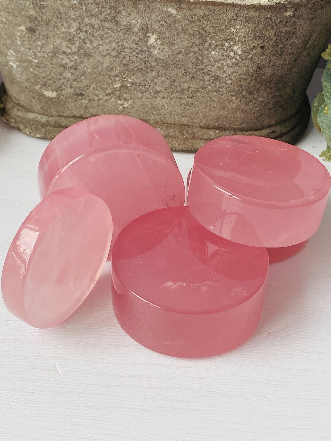 Rose Quartz Slice , Rose Quartz Round Large Disk , Rose Quartz Smooth ...