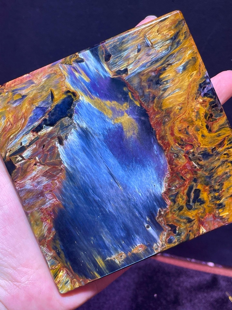 Rare Natural Blue Fire Pietersite Cube Cabochon, High Quality ...