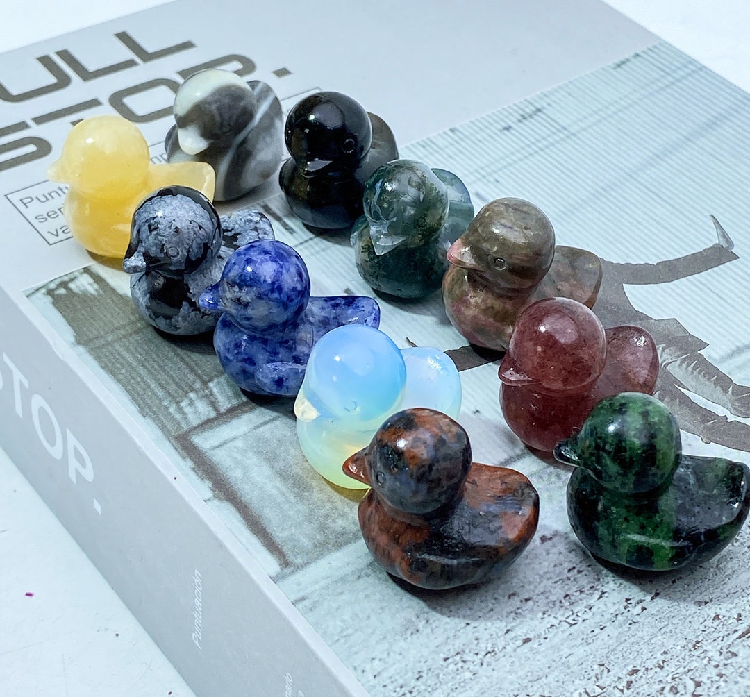 Cute Mini Crystal Duck , Crystal Animal Carving , Stone Carving Animal ...