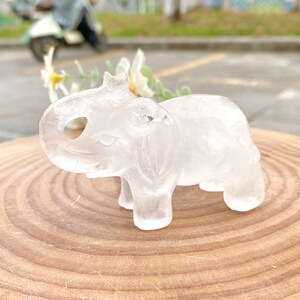 Crystal Quartz Elephant Carvings , Hand Carved Crystal Elephant ...